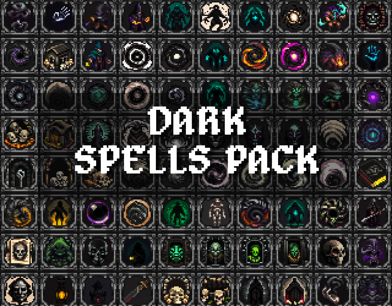 81+ Ultimate Dark Spells Pixel Art Pack - MMORPG Fantasy Buffs ...