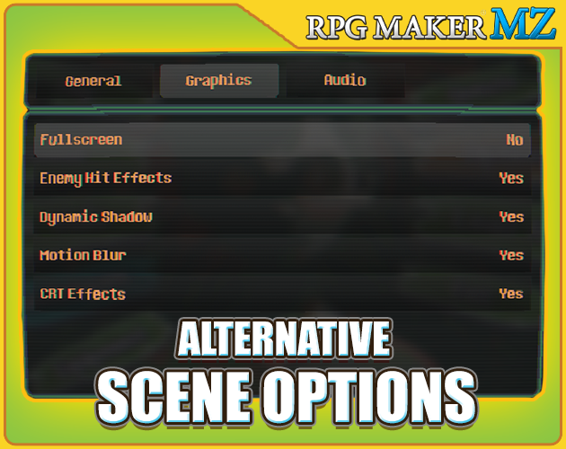 Alternative Scene Options - RPG Maker MZ Plugin by Sang Hendrix