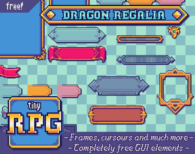 Tiny RPG - Dragon Regalia GUI by tiopalada for Pixel Asset Pack Jam #10 ...