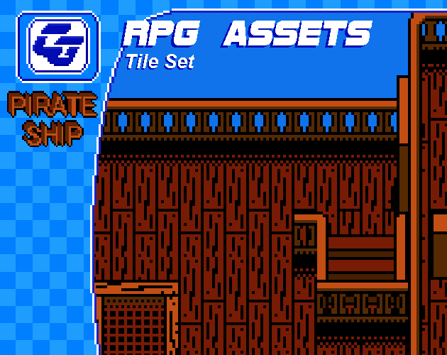 RPG Asset Tile Set 'Pirate Ship' NES by chasersgaming