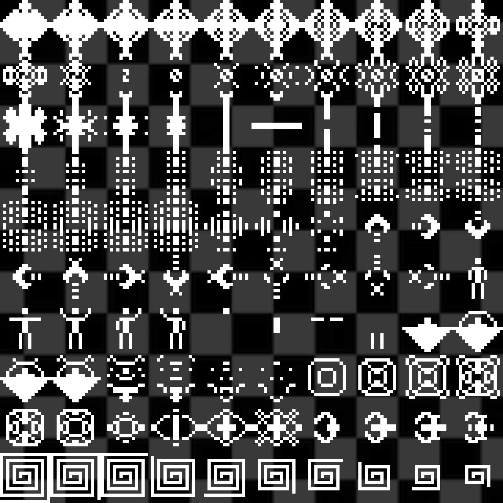 16x16 Pixel Shapes Pack 2 (100 shapes) by PixelGoblinForge