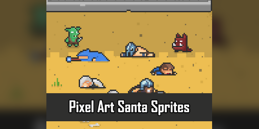 2D Pixel Art Santa Sprites by Elthen's Pixel Art Shop