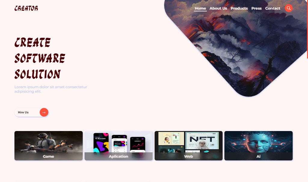 creator website template by web_diciple