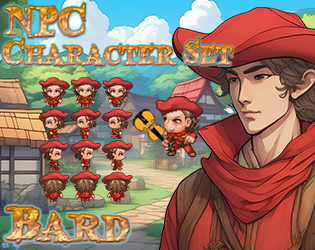 RPG Maker NPC Character Set - Bard by GalacticGod