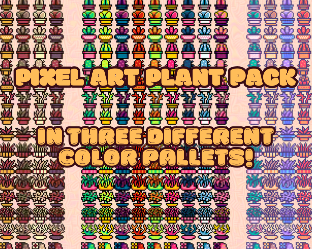 Free Plant Icon Pack! 3 Different Color Pallets by pixeled pumpkins