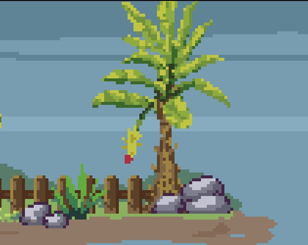 Banana trees pixel art by Graph Script Dev