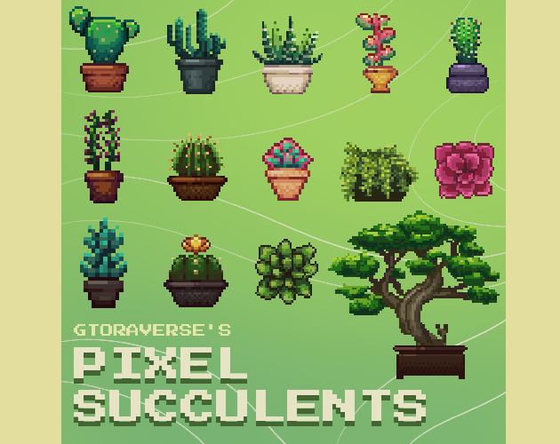 Pixel Succulents [32x32] by GTORAVERSE