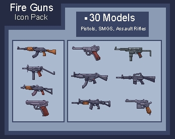 Fire Guns Icon Pack (30 Models) by Single Head Games