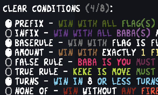 Baba is you mod: Clear Conditions Mod by Extrem