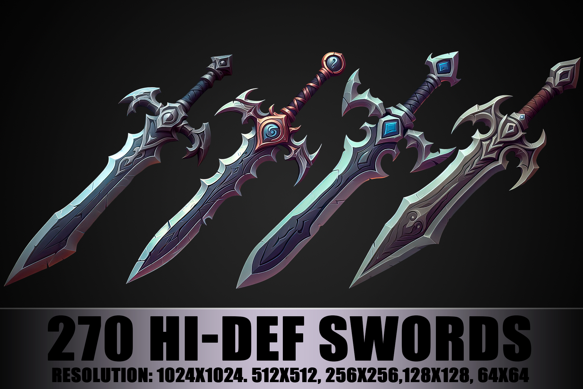 Hi-Def Stylized Swords- 270+ Sprites by FortressSide