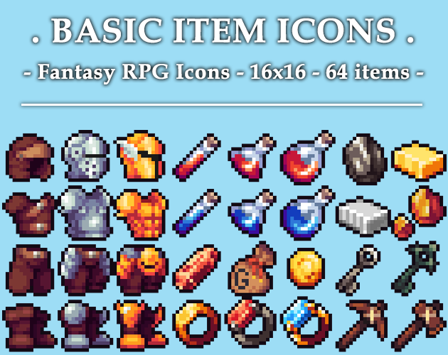 Basic Item Icons for Fantasy RPG by Manx Pixels 🇮🇲
