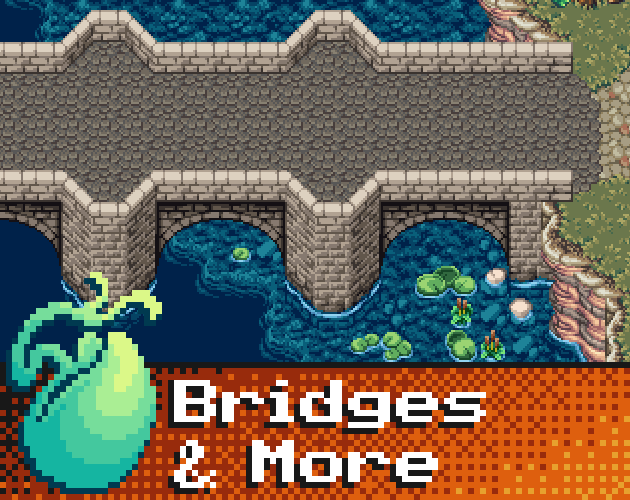 Pixel Art Object Set - Bridges & More by Seliel the Shaper