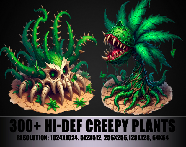 Hi-Def Creepy Plants - 300+ Sprites by FortressSide