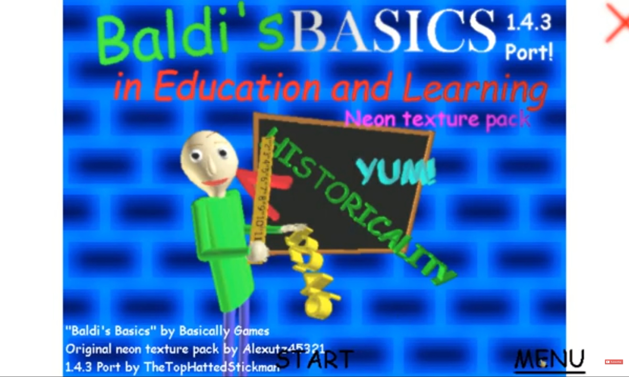 Baldi basics neon pack tuxture by Kouggu8is
