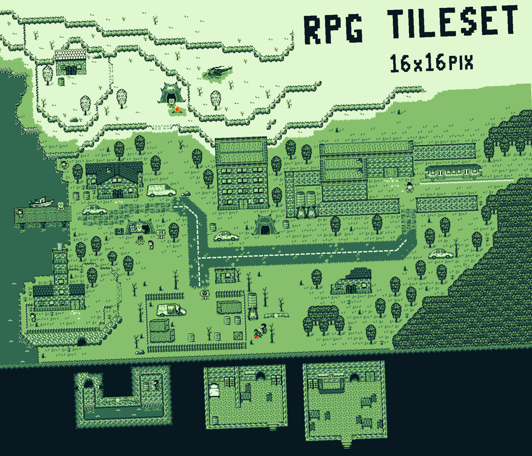 RPG Tile set 16x16pix for GB Studio by Game-Brewery