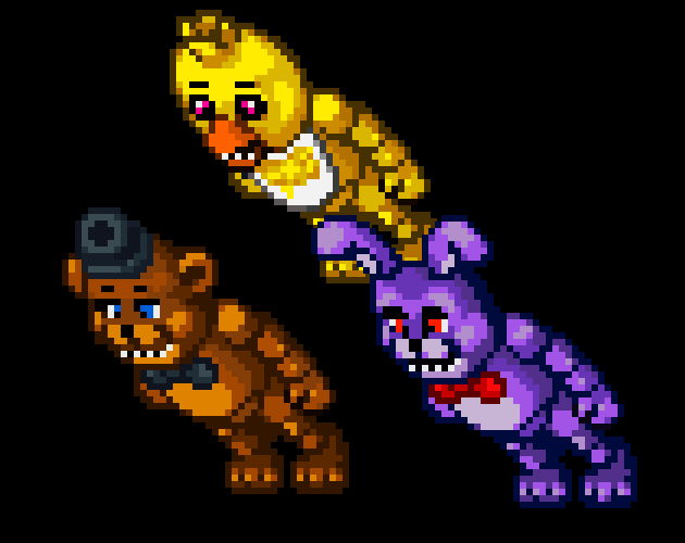 Five Nights at Freddy sprites [cavalier perspective 45º] by nogardlab