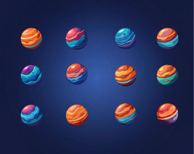 Scifi 2D High Resolution Planets pack by Fire Mage Studio