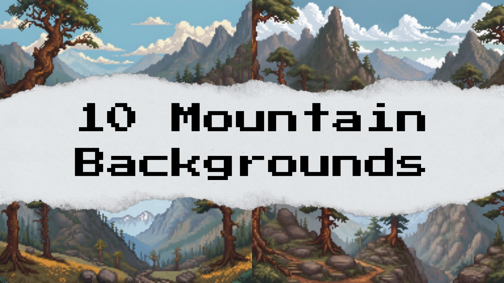 10 Mountain Backgrounds Assets - Pixelart / Pixel Art Asset Pack by InKing