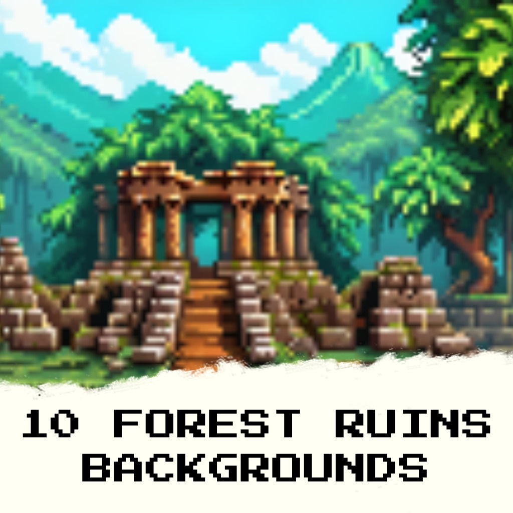 10 Forest Ruins Backgrounds Assets - Pixelart / Pixel Art Asset Pack by ...