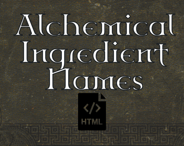 Quick Gen - Alchemical Ingredients [html] by Ennead Games