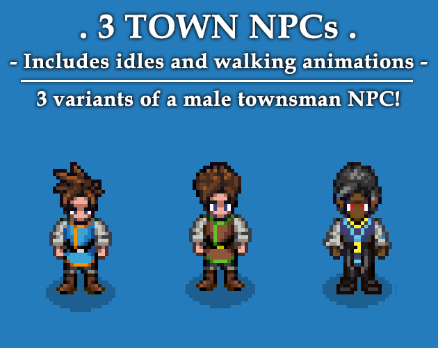 3 Fantasy Male NPCs by Manx Pixels 🇮🇲