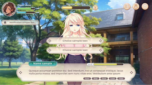 Peaceful VN & Simdating UI by ZetoDigitalArt