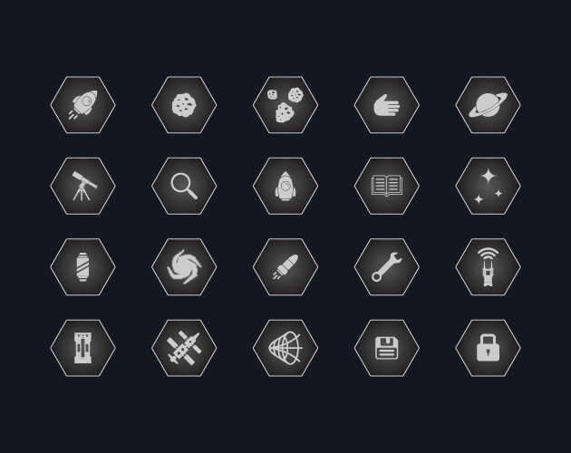 Space Game Icon Set by FlexUnit