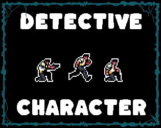 2D Platformer Detective Character Sprite by MOMONGA