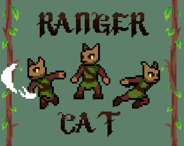 Ranger cat - free sidescroller character by Akari21