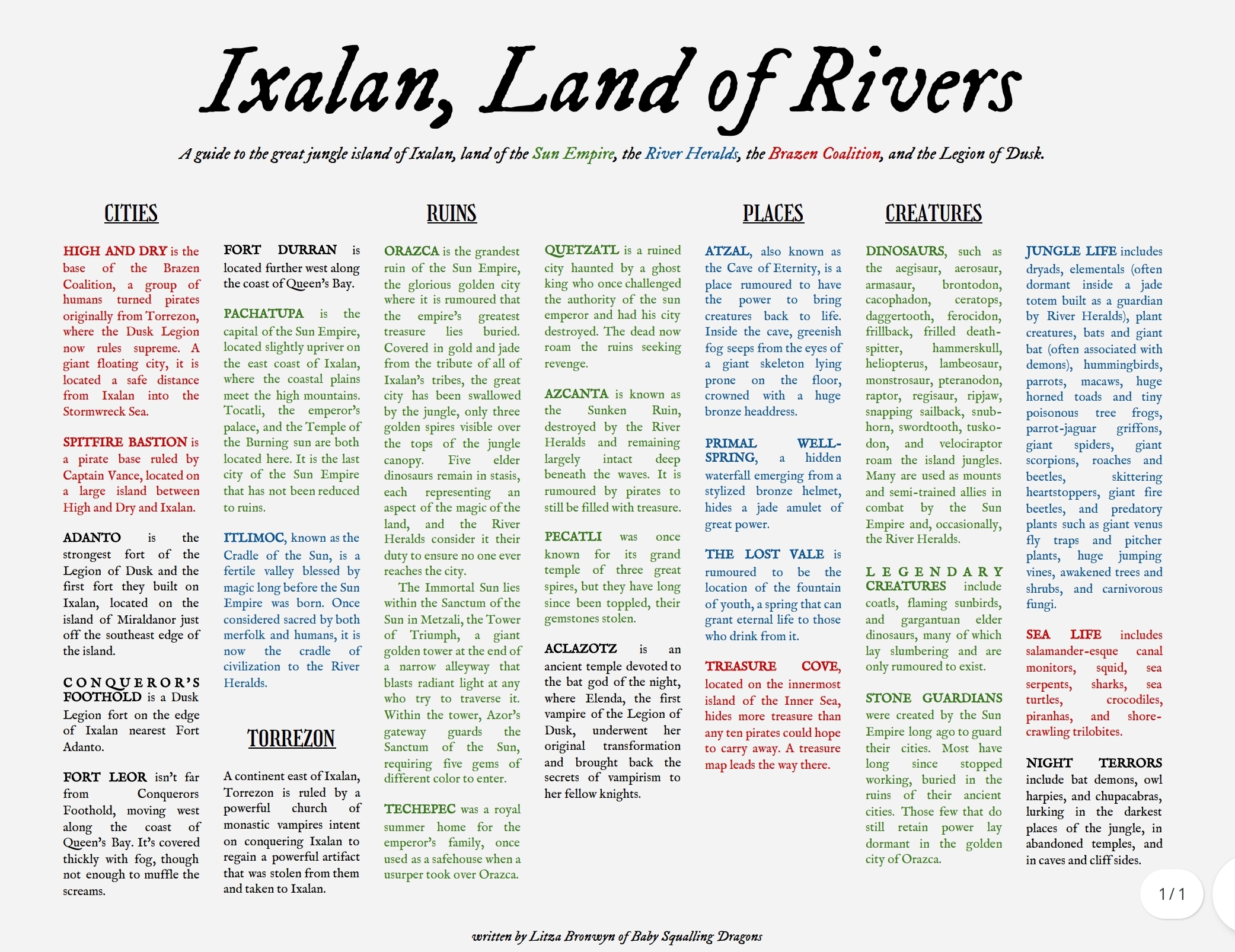 Guide to Ixalan by Litza Bronwyn