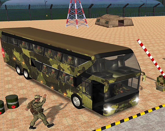 Army Bus Transporter Coach Fun simulation by Unitycodegames