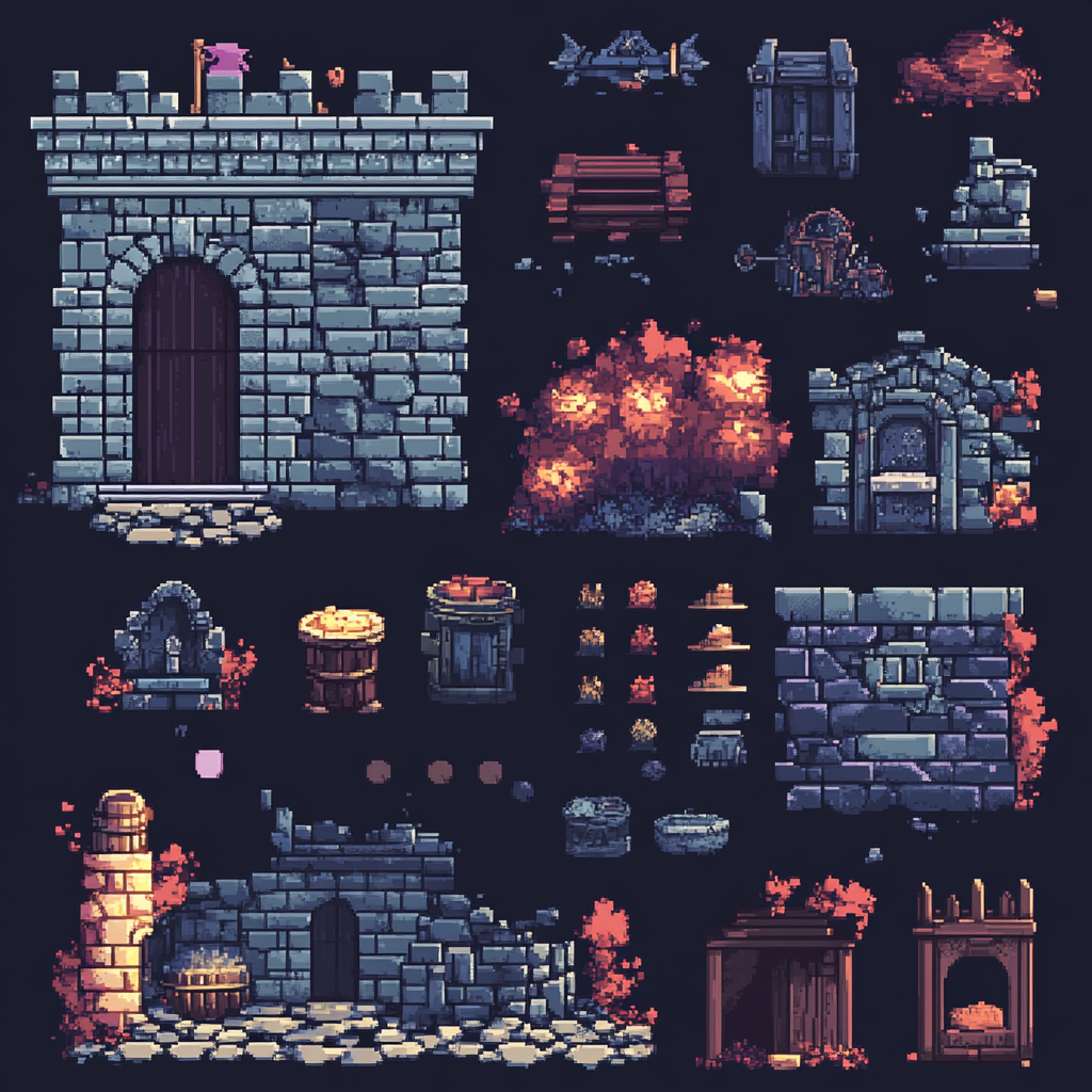 MULTIPLE ASSETS PACK PIXEL ART SHEETS GAME by Phxxxxx