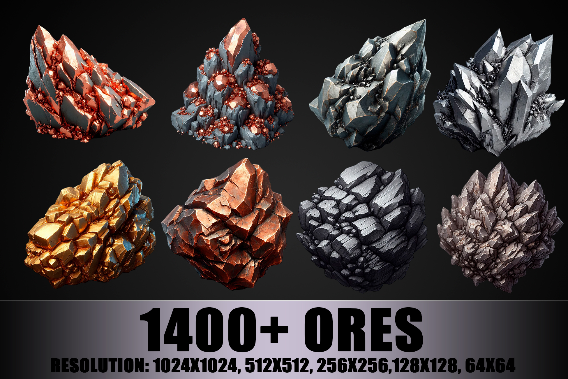 Hi-Def Ores - 1400+ Sprites by FortressSide