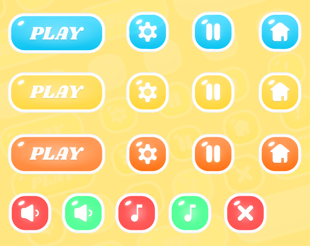 UI Shiny "Bubble" Buttons Pack by amuser09