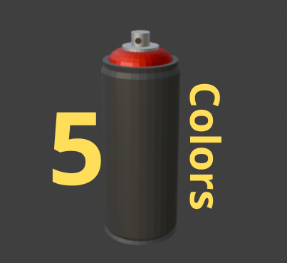 5 Color Spray Cans by Rainbow Racoon