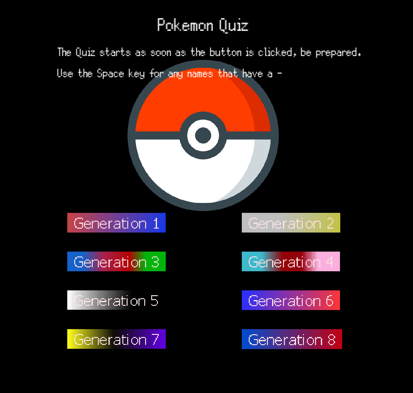 Pokemon Quiz by Braden Fullmer