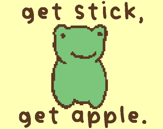 get stick, get apple. by magno chuntey