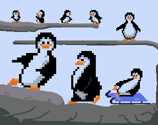 Penguins, Trees, Sleds, and Ice by Pro Break