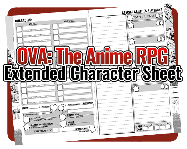 OVA RPG Expanded Character Sheets by BlueCorvid