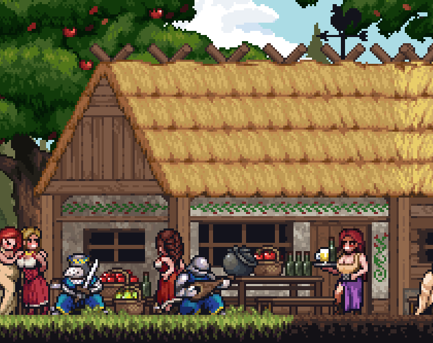 Pixel Art Village Houses Asset Pack - 2D Sidescroller by GandalfHardcore