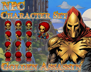 RPG Maker NPC Character Set - Golden Assassin by GalacticGod