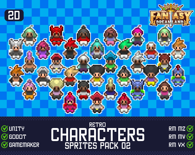 Character Sprites Asset Pack 2 [Fantasy Dreamland] by ELV Games