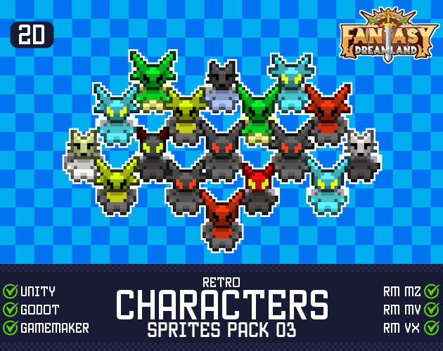 Character Sprites Asset Pack 3 [Fantasy Dreamland] by ELV Games