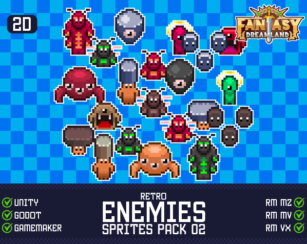 Enemy Sprites Asset Pack 02 [Fantasy Dreamland] by ELV Games