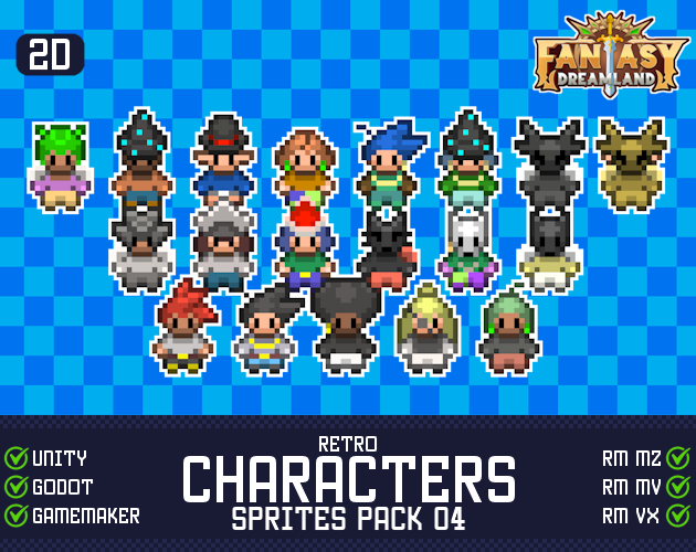 Character Sprites Asset Pack 4 [Fantasy Dreamland] by ELV Games