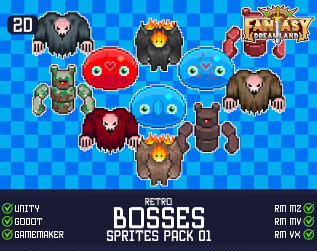 Boss Sprites Asset Pack 01 [Fantasy Dreamland] by ELV Games