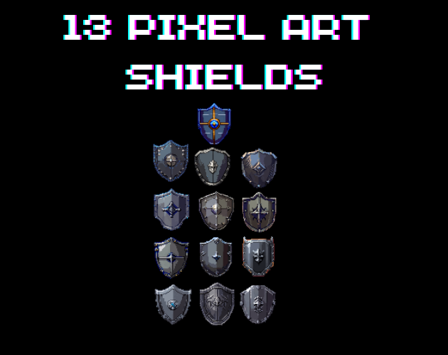 13x Pixel Art Shield Icons by PIXEL_1992