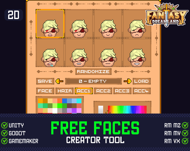 Character Faces Generator by ELV Games