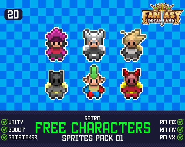 Free TopDown RPG Retro Sprites! by ELV Games