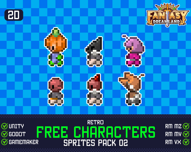 Free TopDown RPG Retro Sprites 2! by ELV Games